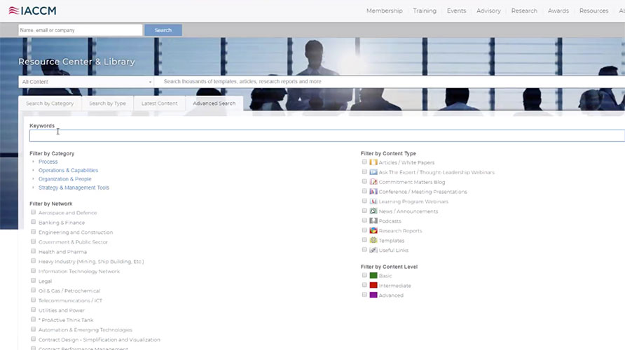 Quick video introduction to the IACCM member portal for new members